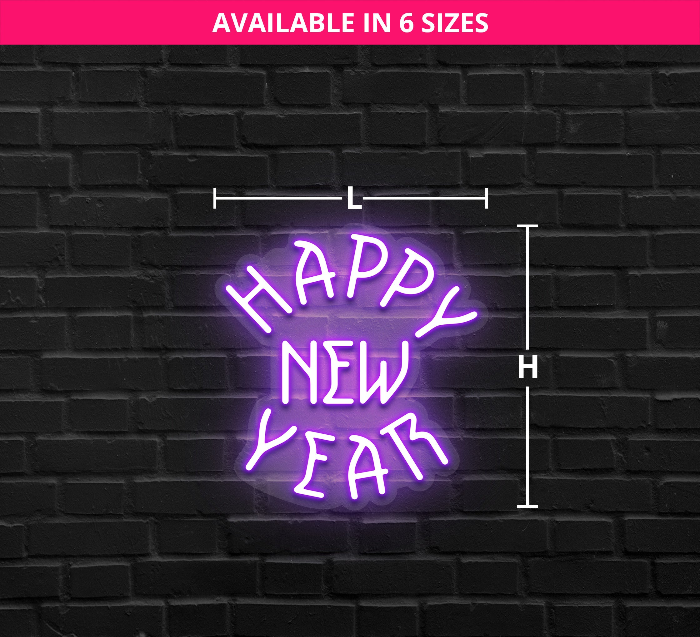 Custom Happy New Year LED Neon Sign Online at Best Prices | Bestofsigns.com