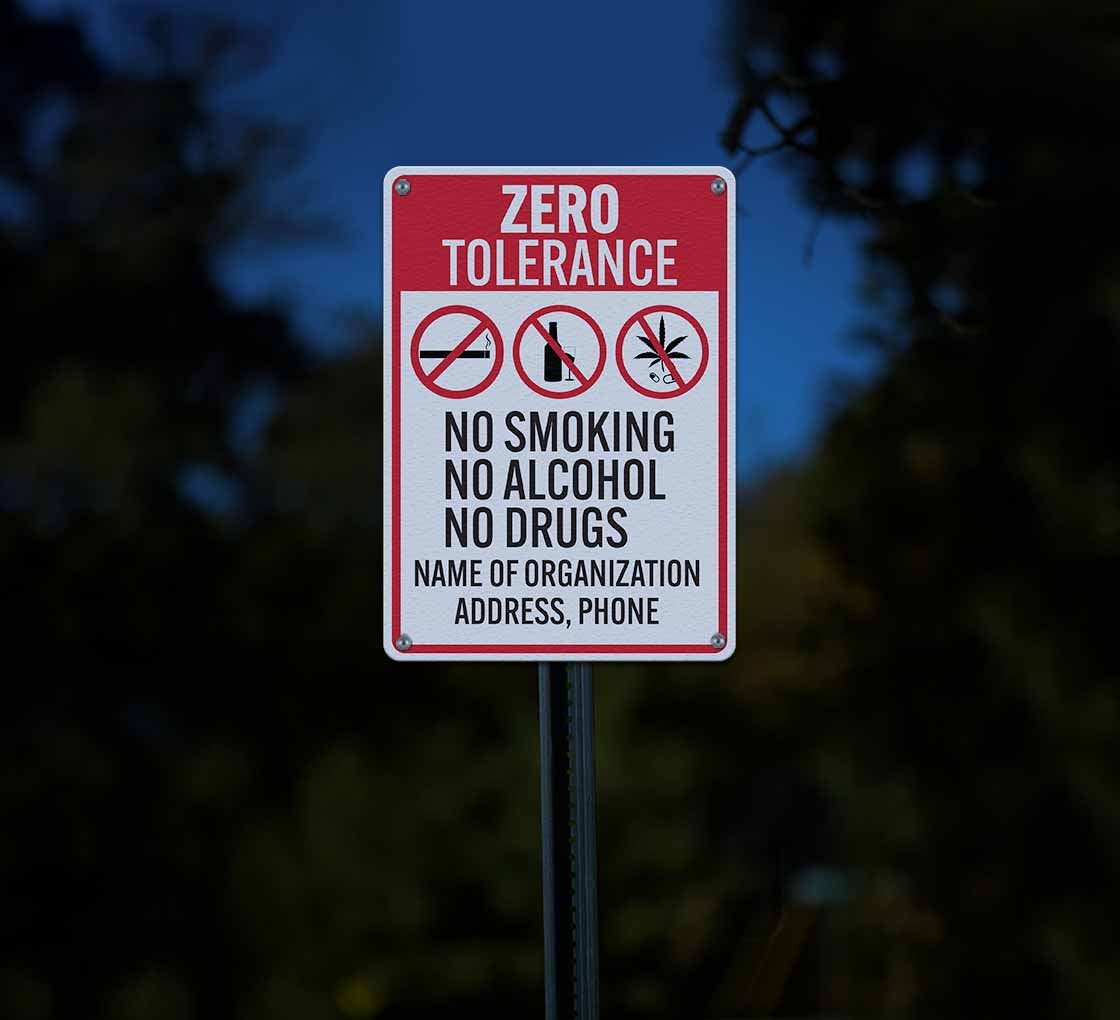 Custom Reflective Aluminum Sign Custom Zero Tolerance Aluminum Sign