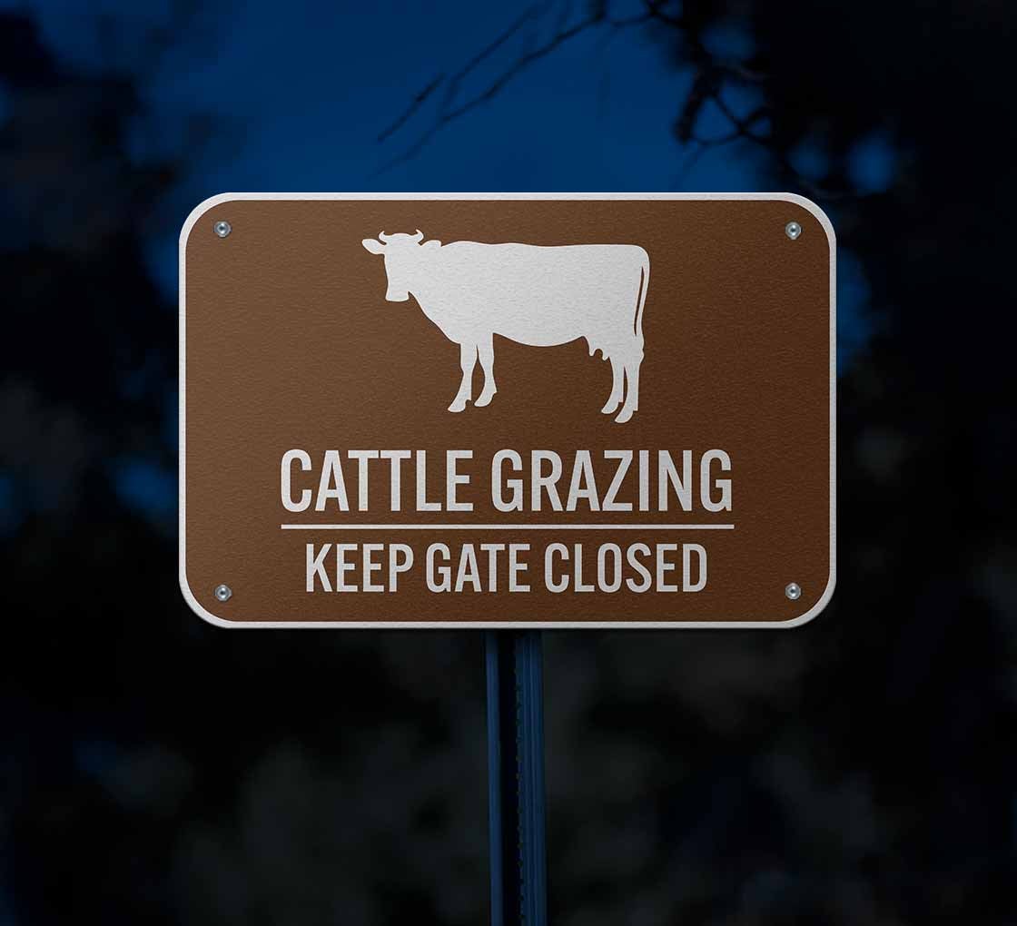 cattle stop sign