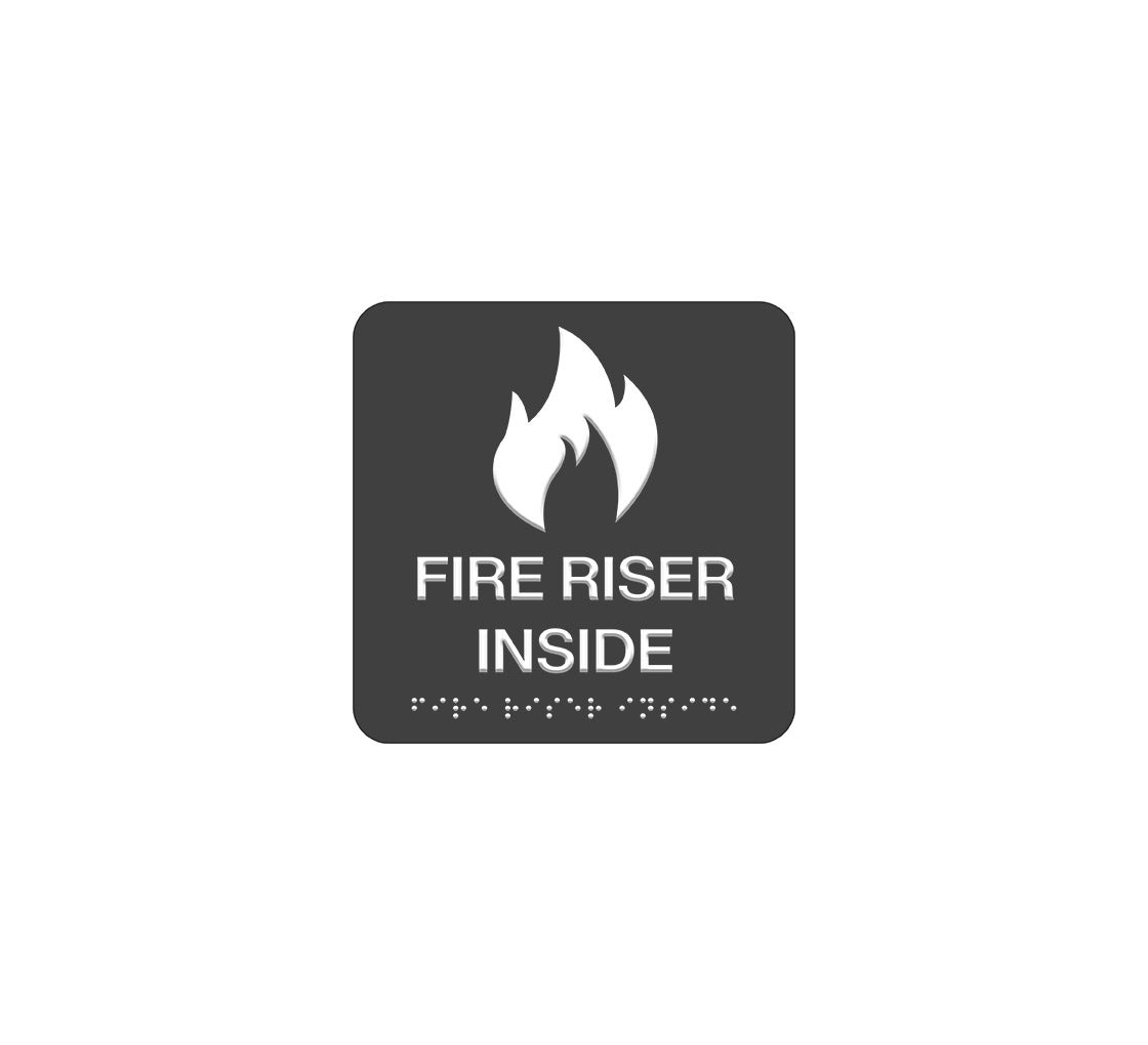 Buy Fire Riser Inside Braille Sign & Get 20% Off | Best of Signs