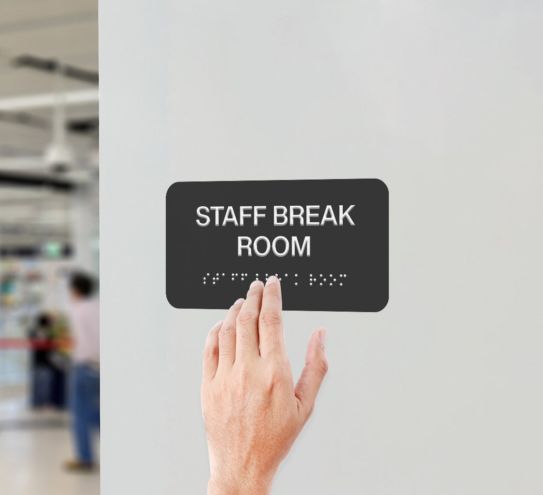 Buy ADA Staff Break Room Braille Sign & Get 20% Off | Best of Signs