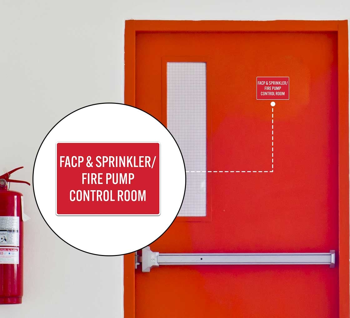 Shop for Fire Pump Control Room Decal (Non Reflective) | Best of Signs