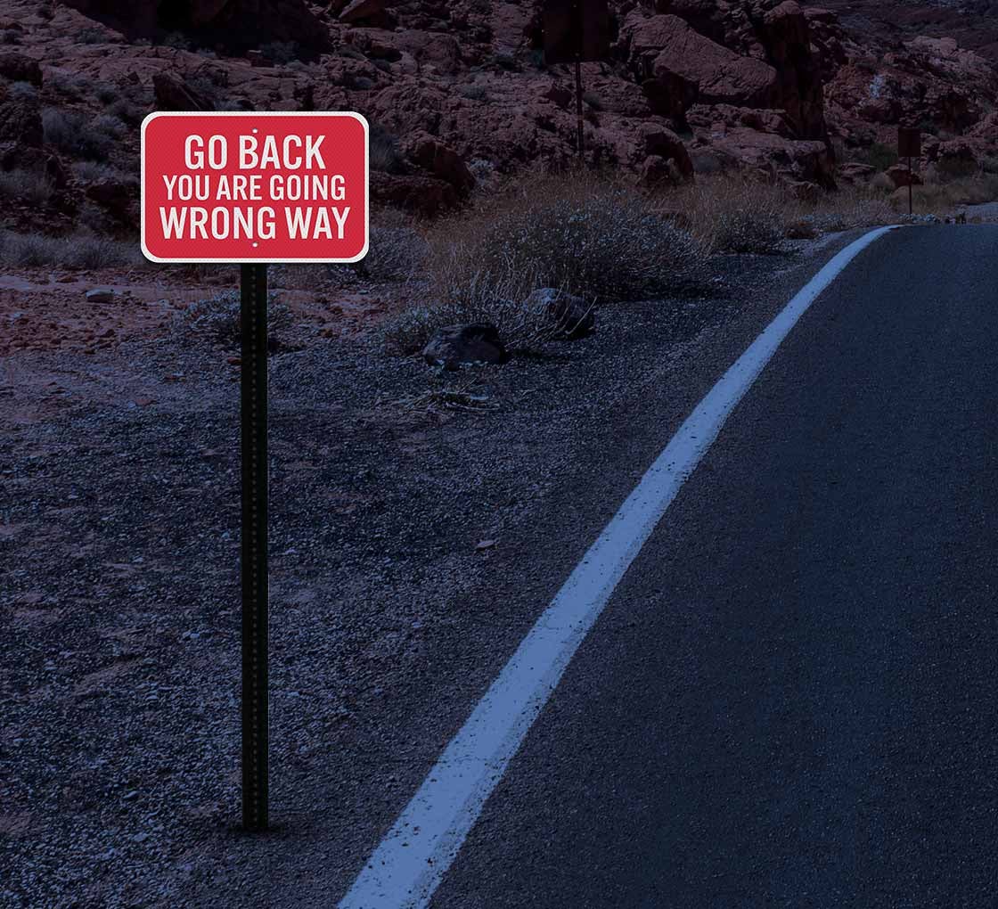 wrong way go back sign