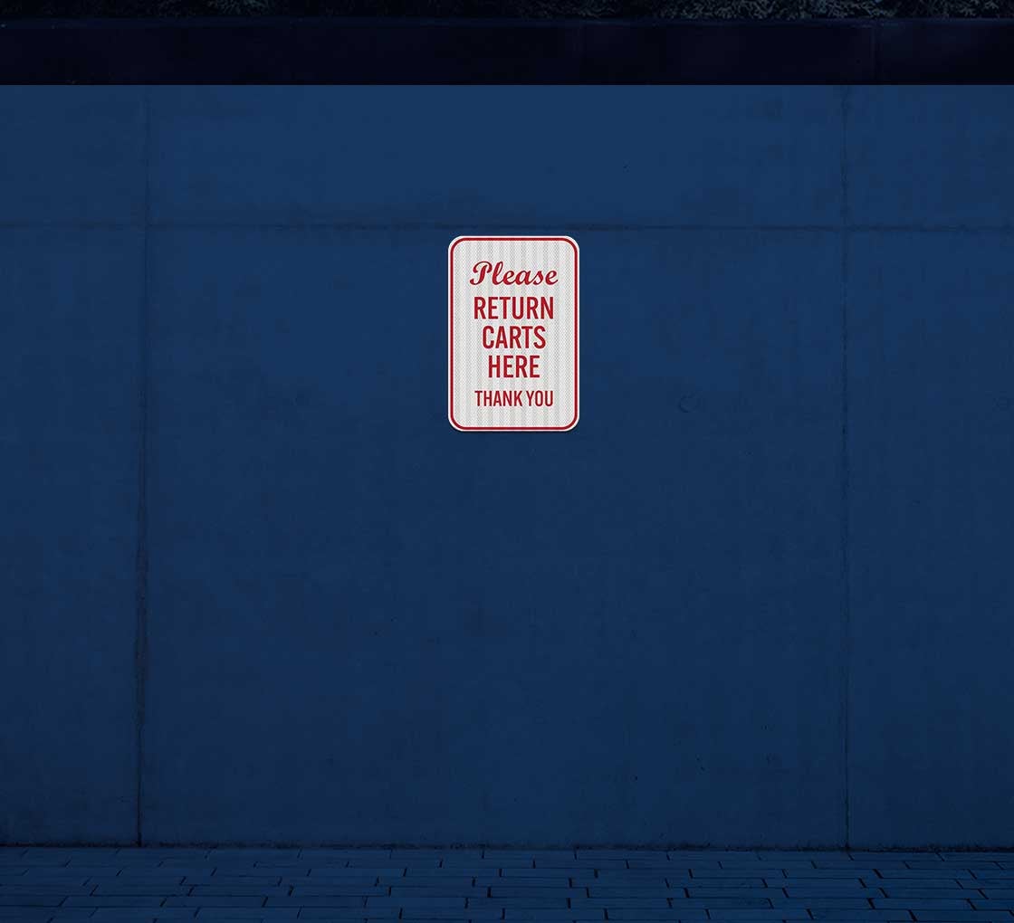 Shop for Please Return Carts Decal (EGR Reflective) | Best of Signs