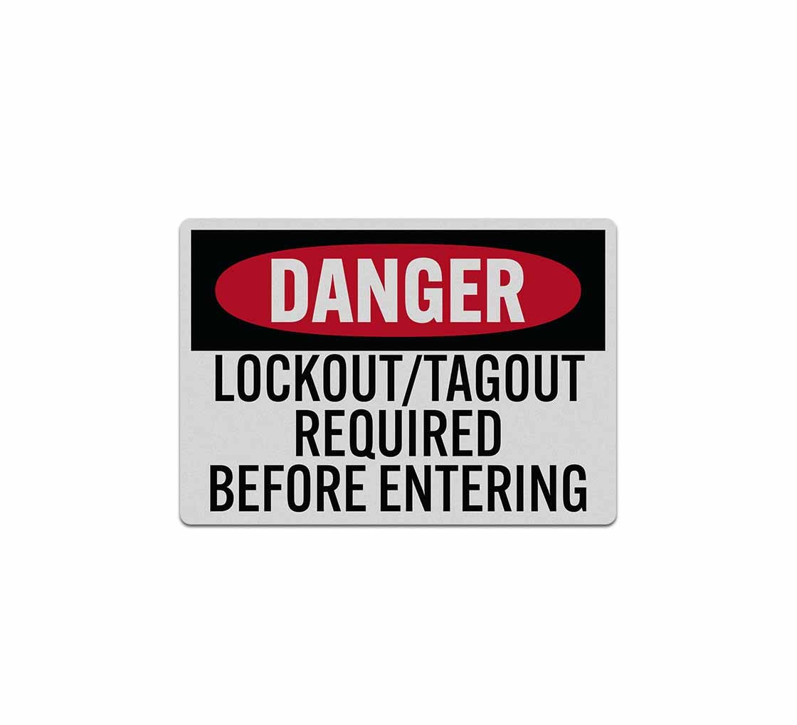 Lockout Tagout Required Before Entering Decal (Reflective)
