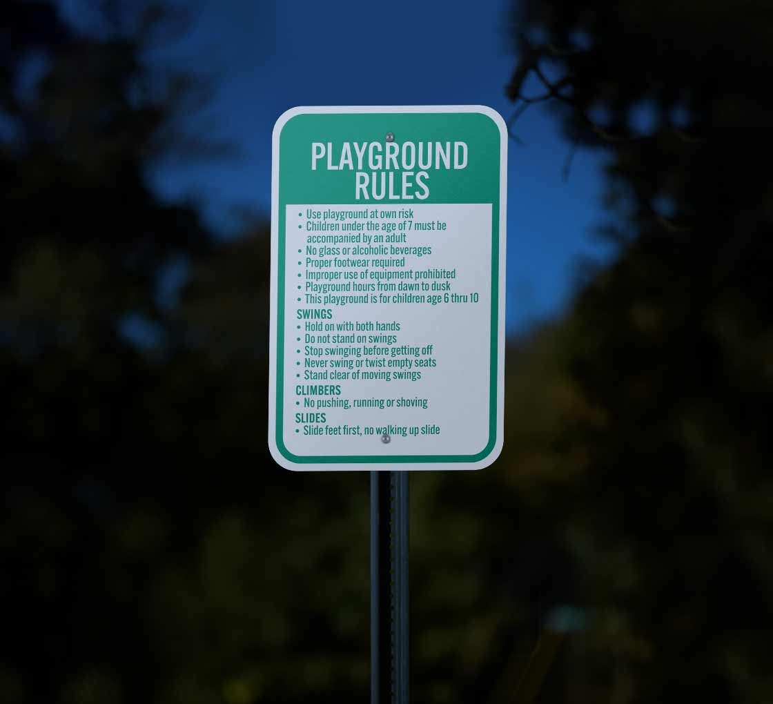 playground rules sign