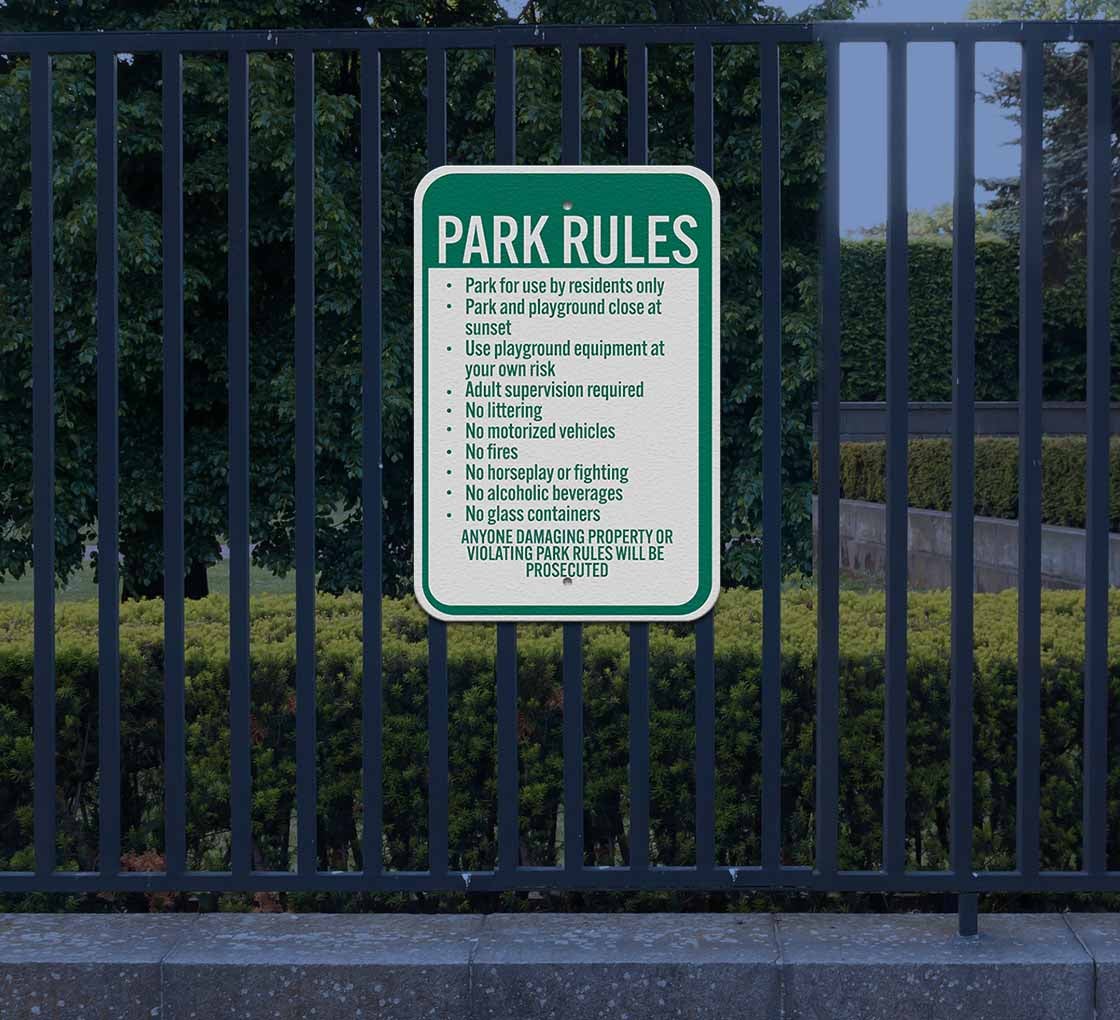 park rules examples