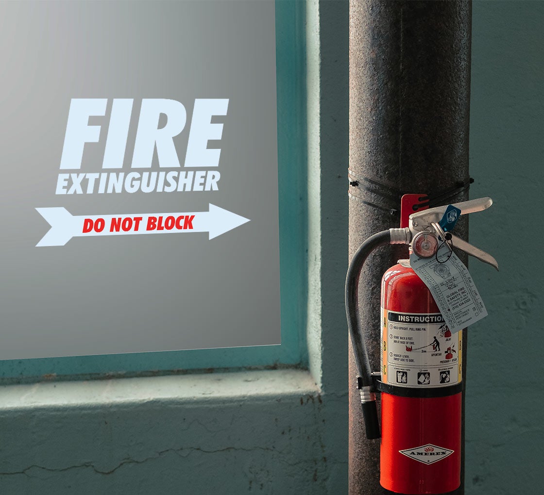 Fire Extinguisher Sign Vinyl Letters Glow In The Dark Fire