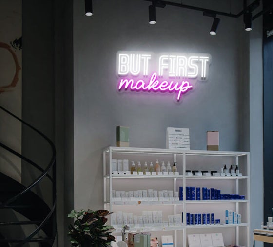 Custom But First Makeup Neon Sign Online at Best Prices | Bestofsigns.com