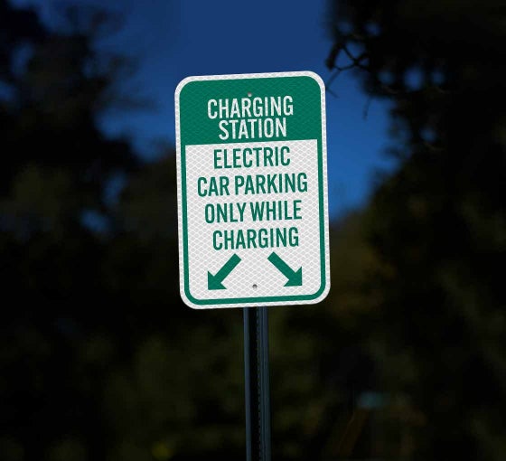 Electric Car Charging Stations Signs