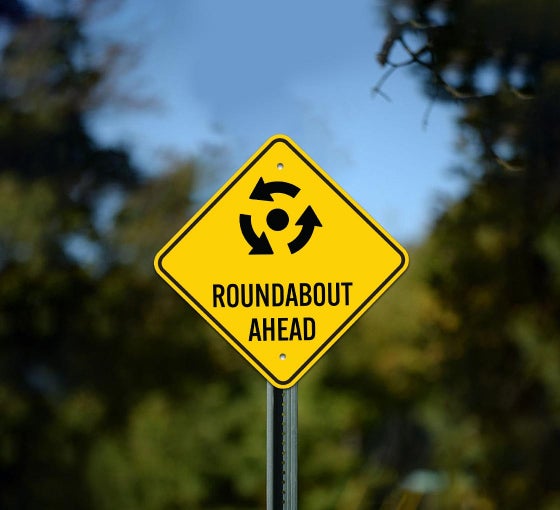 Roundabout Ahead Sign