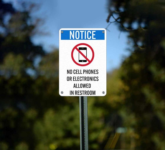 No Electronic Devices Sign