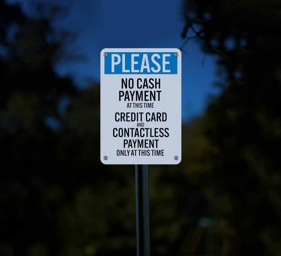 No Cash Sign