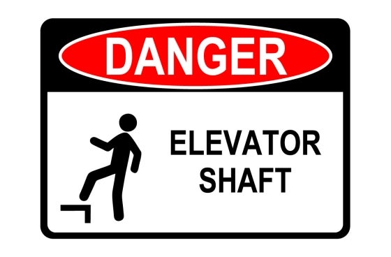 OSHA DANGER Elevator Shaft Sign