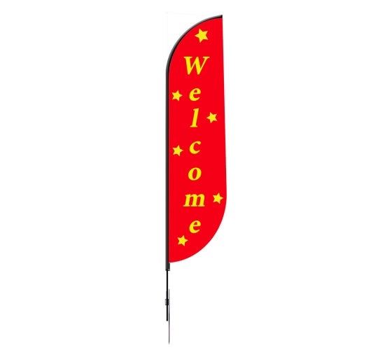 Pre-Printed Welcome Feather Flag - Yellow & Red| Sale of The Month 75% OFF