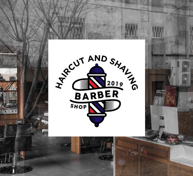 Shop eye-catching Barber Shop Window Decals | Best of Signs