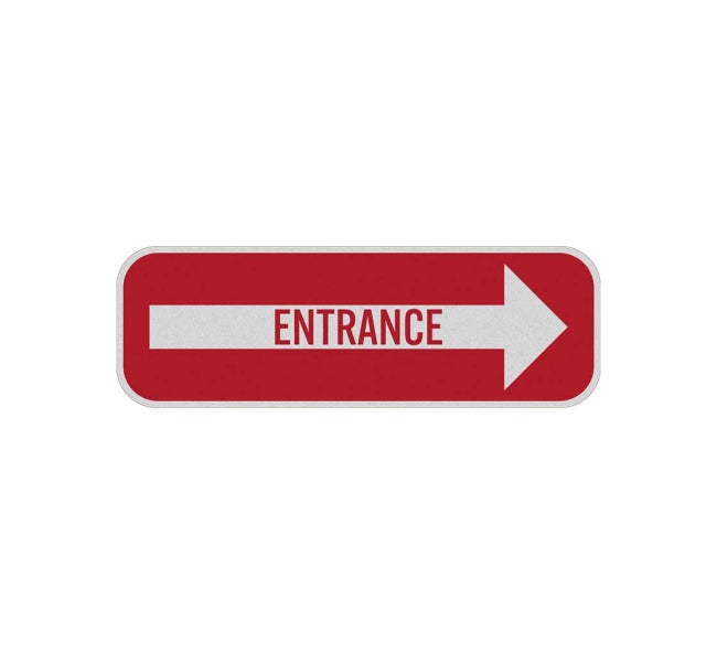 Entrance Right Arrow Aluminum Sign (Reflective)
