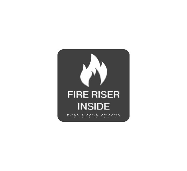 Buy Fire Riser Inside Braille Sign & Get 20% Off | Best of Signs