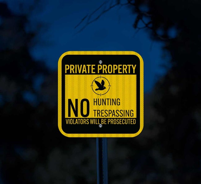 Posted No Hunting Signs
