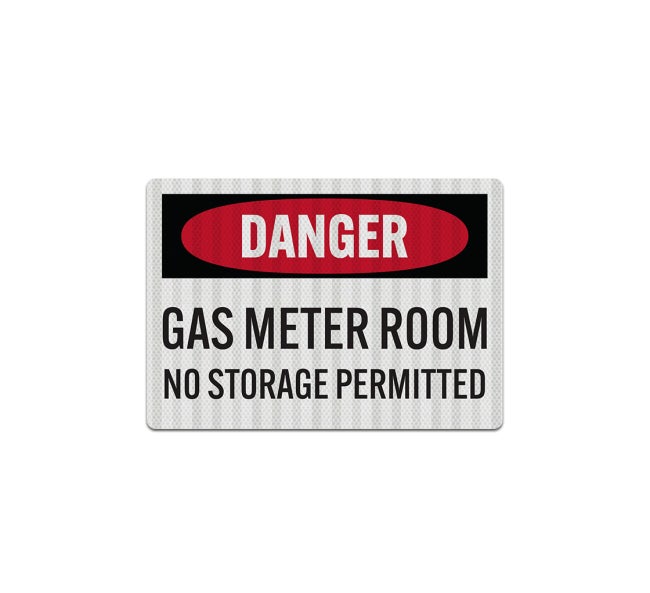 Shop for OSHA Danger Gas Meter Room Decal (EGR Reflective) | Best of Signs