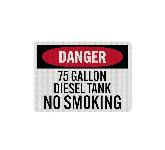 Shop for 500 Gallon Diesel Tank No Smoking Decal (EGR Reflective ...