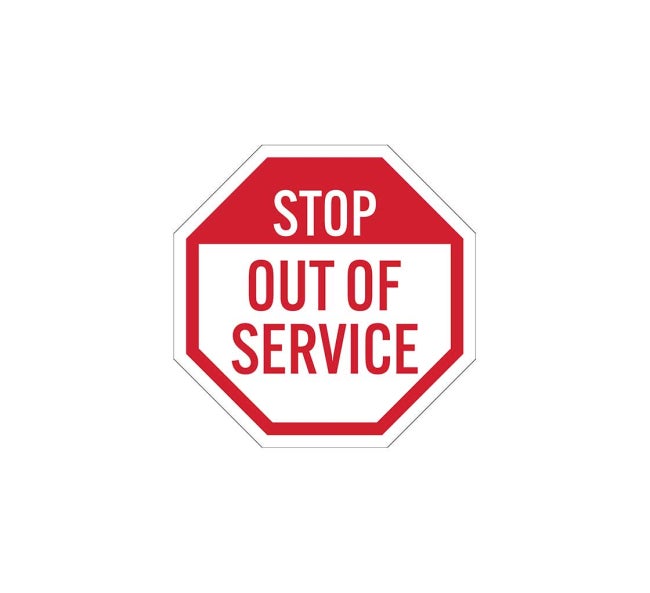 Out Of Service Aluminum Sign (Non Reflective)