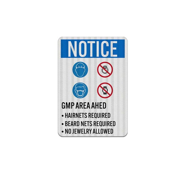 Shop for OSHA GMP Area Ahead Aluminum Sign (EGR Reflective) | Best of Signs