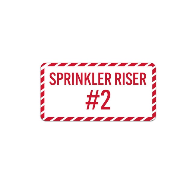 Sprinkler Riser 2 Aluminum Sign (Non Reflective)