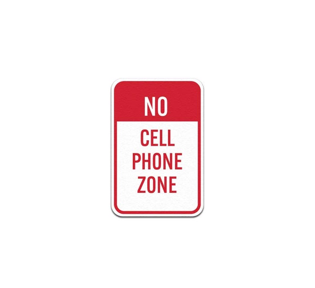 No Cell Phone Zone Aluminum Sign (Non Reflective)