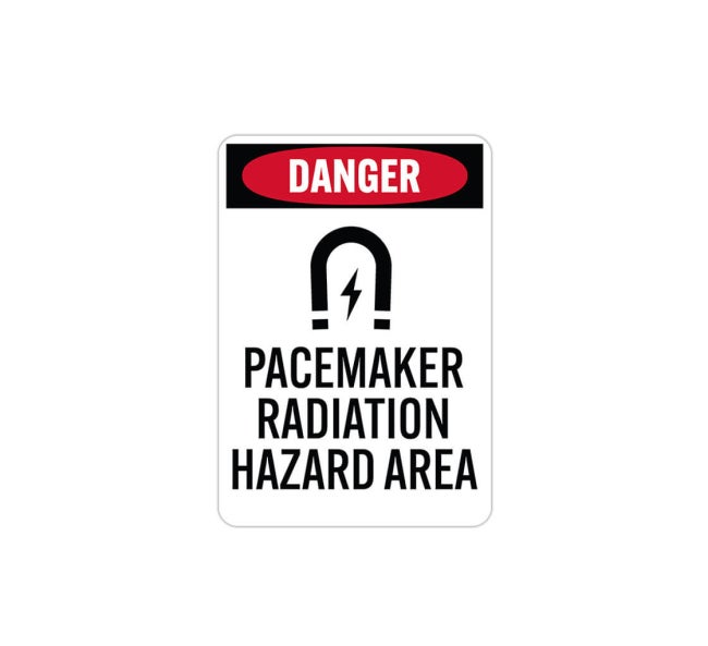 OSHA Pacemaker Radiation Hazard Area Plastic Sign