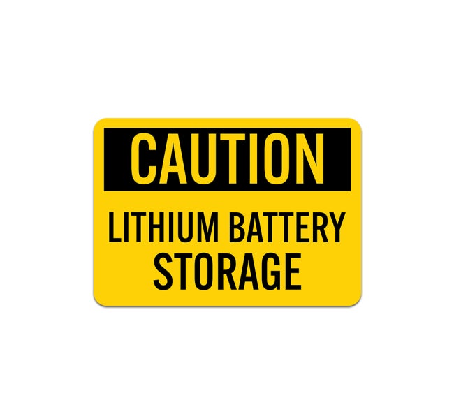 OSHA Lithium Battery Storage Plastic Sign