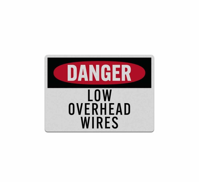 OSHA Low Overhead Wires Decal (Reflective)