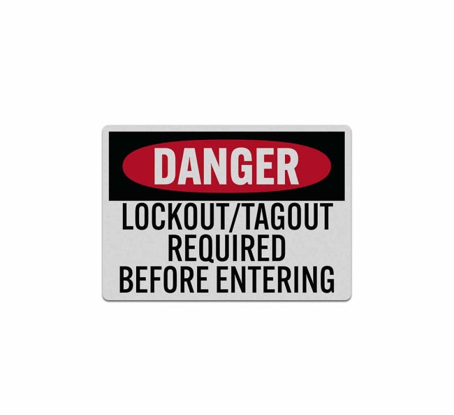 Lockout Tagout Required Before Entering Decal (Reflective)