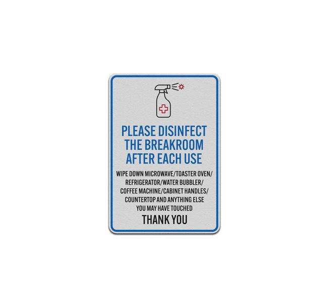 Please Disinfect The Breakroom After Each Use Decal (Reflective)