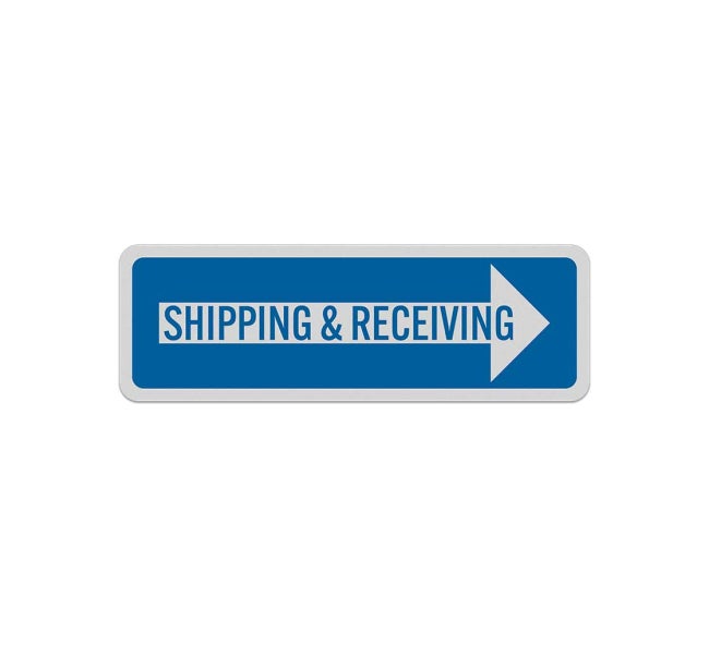 Shipping Receiving Right Arrow Aluminum Sign (Reflective)