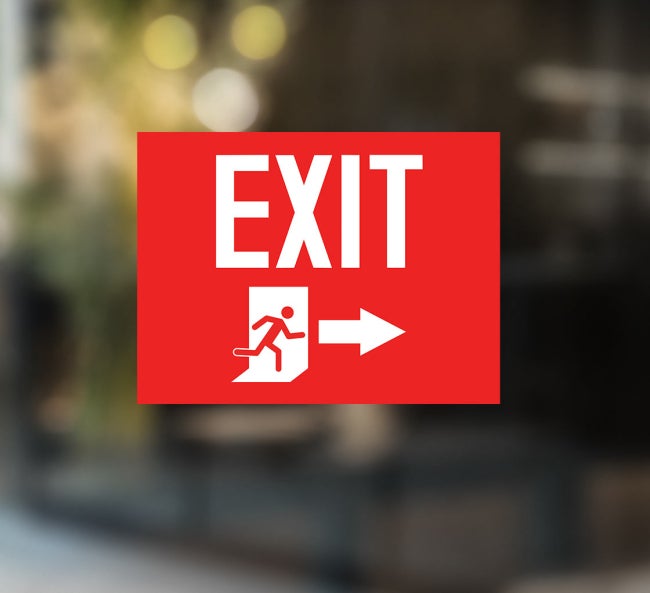Shop for Vinyl 'Exit' Window Decals | Best of Signs