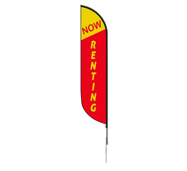 Buy Pre-Printed 'Now Renting' Feather Flags | Best of Signs