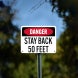 OSHA Stay Back 50 Feet Plastic Sign