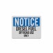 Diesel Fuel Notice Decal (Reflective)