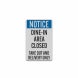 Dine In Area Closed Decal (Reflective)