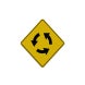 Warning Roundabout Symbol Aluminum Sign (Reflective)